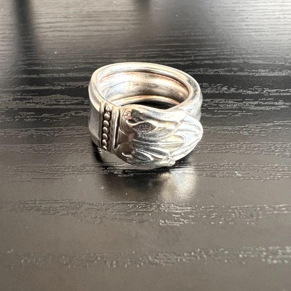 Vintage | Jewelry | Vintage 93s Danish Spoon Ring Silver Floral Size 7 ...